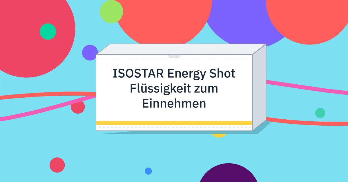 Symbolbild: Packung mit der Aufschrift ISOSTAR Energy Shot Flüssigkeit zum Einnehmen (PZN 19639638) – Verfügbarkeit und Bezug in Apotheken in Frankfurt am Main