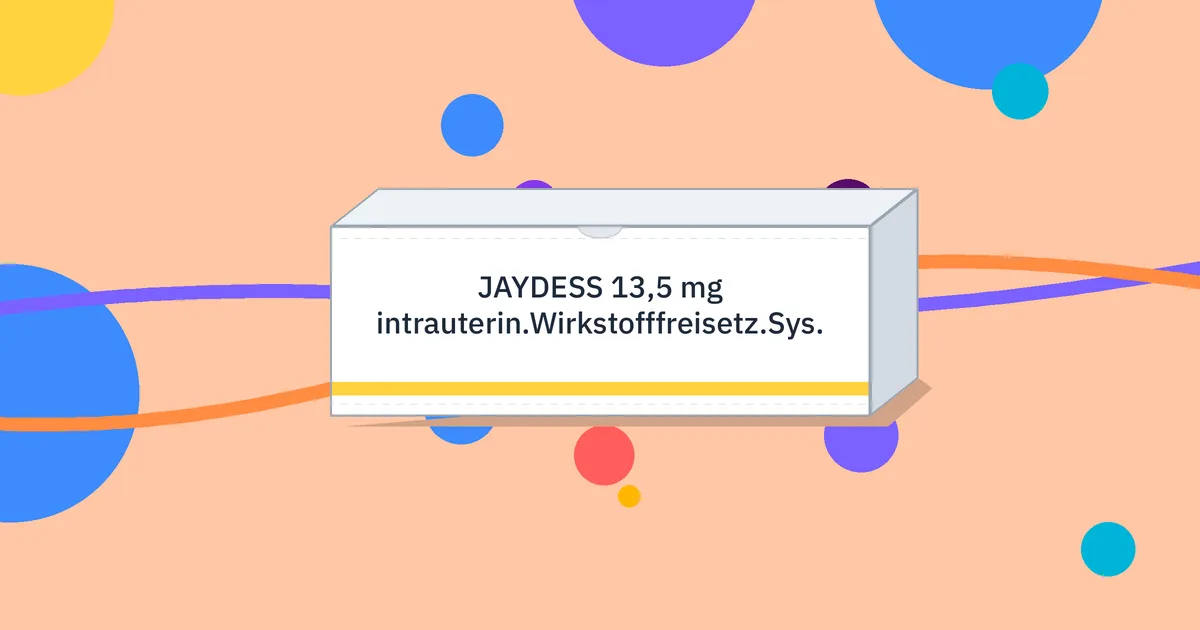 Symbolbild: Packung mit der Aufschrift JAYDESS 13,5 mg intrauterin.Wirkstofffreisetz.Sys. (PZN 12954644) – Verfügbarkeit und Bezug in Apotheken in Frankfurt am Main
