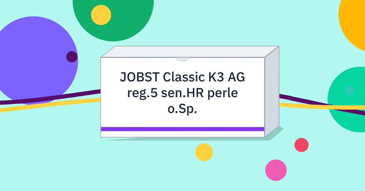 Symbolbild: Packung mit der Aufschrift JOBST Classic K3 AG reg.5 sen.HR perle o.Sp. (PZN 17957044) – Verfügbarkeit und Bezug in Apotheken in Frankfurt am Main