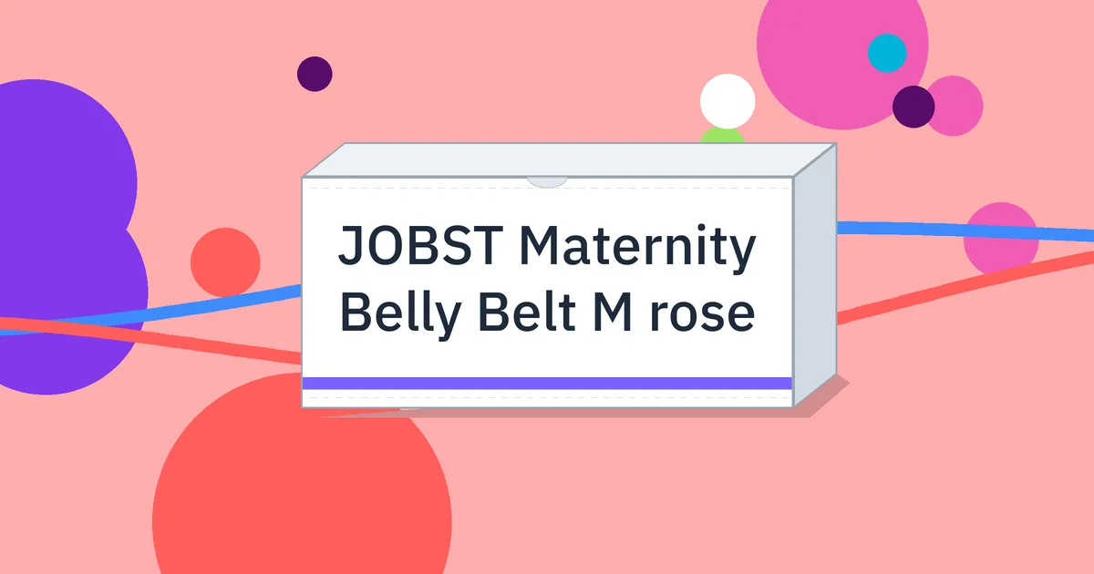Symbolbild: Packung mit der Aufschrift JOBST Maternity Belly Belt M rose (PZN 18311249) – Verfügbarkeit und Bezug in Apotheken in Frankfurt am Main