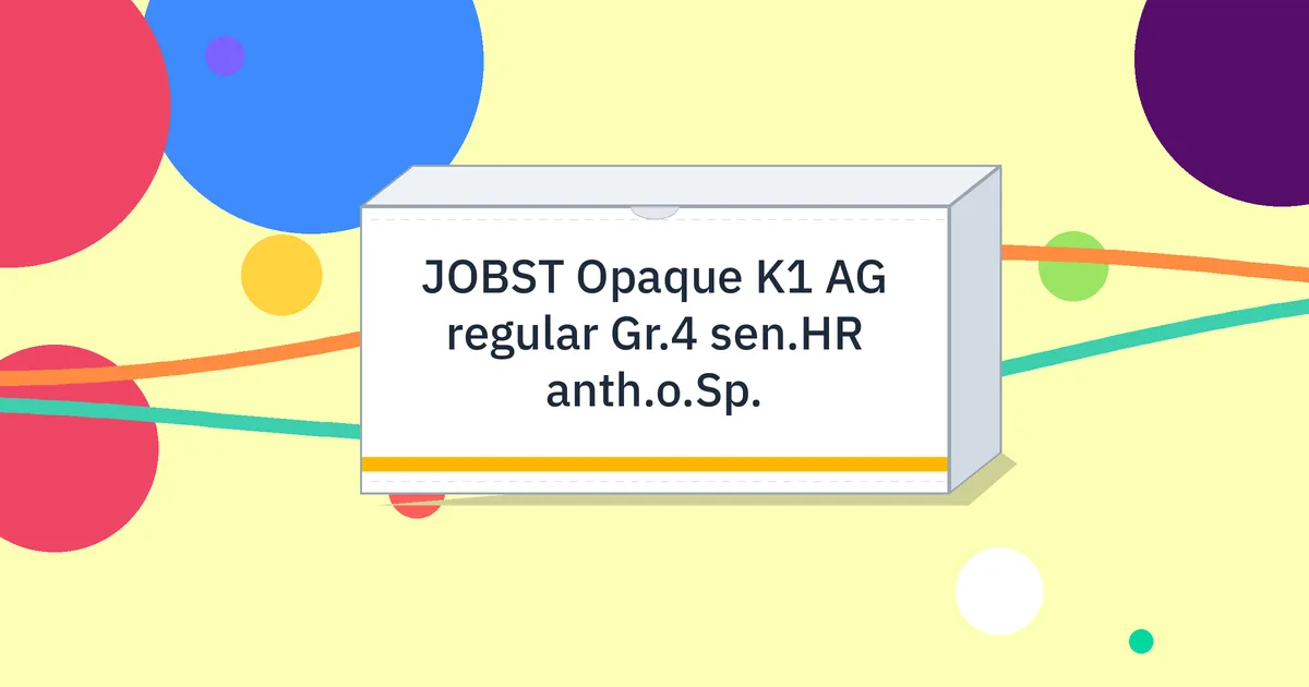 Symbolbild: Packung mit der Aufschrift JOBST Opaque K1 AG regular Gr.4 sen.HR anth.o.Sp. (PZN 16264899) – Verfügbarkeit und Bezug in Apotheken in Frankfurt am Main