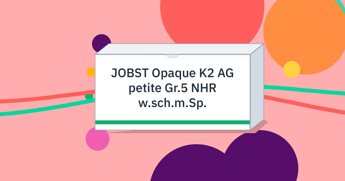 Symbolbild: Packung mit der Aufschrift JOBST Opaque K2 AG petite Gr.5 NHR w.sch.m.Sp. (PZN 11256257) – Verfügbarkeit und Bezug in Apotheken in Frankfurt am Main