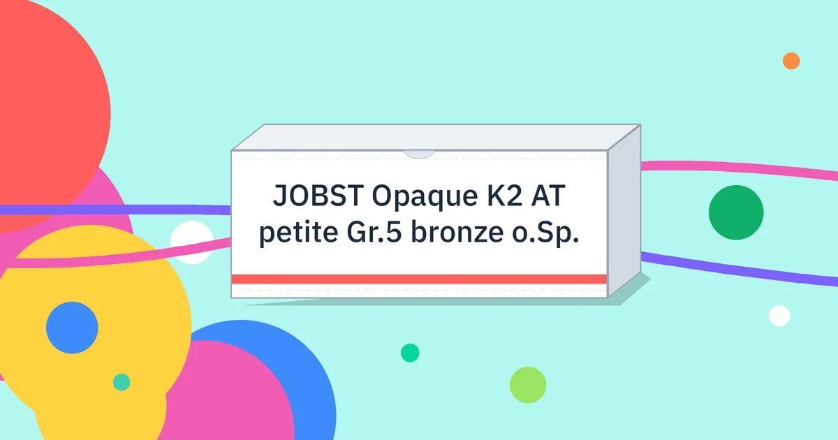 Symbolbild: Packung mit der Aufschrift JOBST Opaque K2 AT petite Gr.5 bronze o.Sp. (PZN 13119694) – Verfügbarkeit und Bezug in Apotheken in Frankfurt am Main