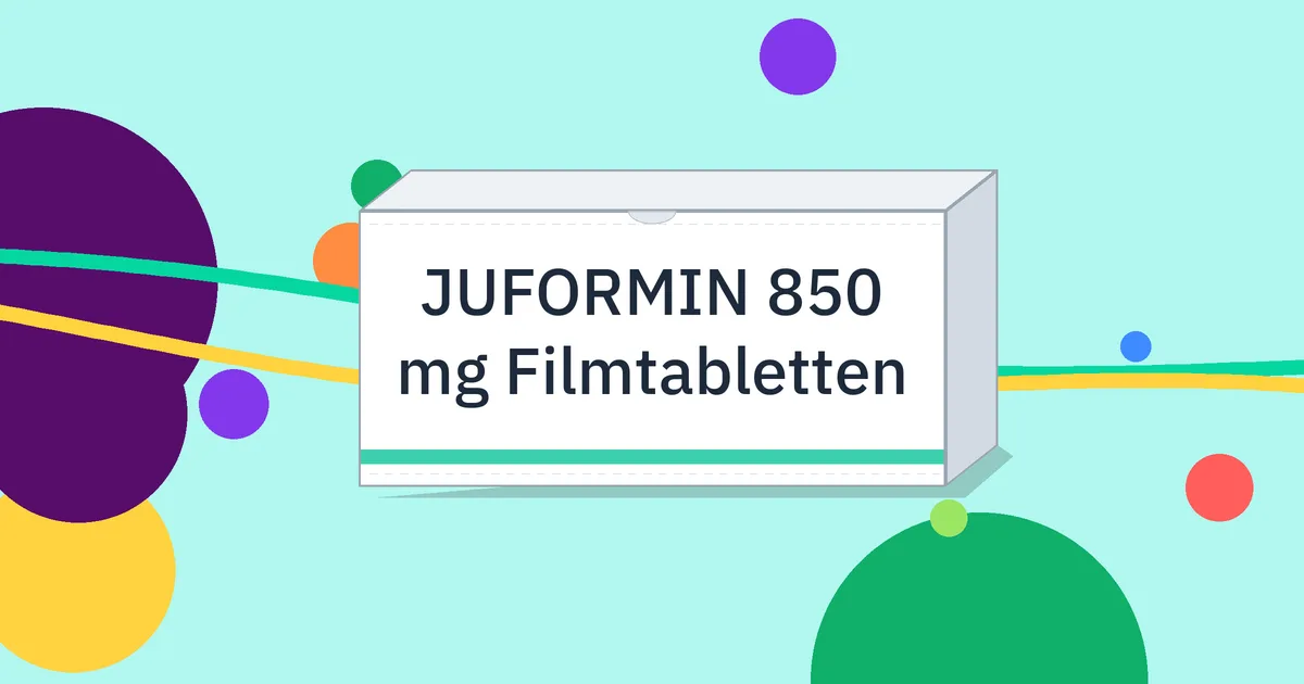 Symbolbild: Packung mit der Aufschrift JUFORMIN 850 mg Filmtabletten (PZN 00836879) – Verfügbarkeit und Bezug in Apotheken in Frankfurt am Main