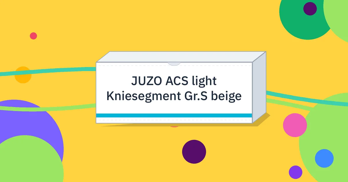 Symbolbild: Packung mit der Aufschrift JUZO ACS light Kniesegment Gr.S beige (PZN 13885218) – Verfügbarkeit und Bezug in Apotheken in Frankfurt am Main