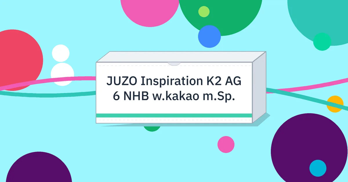 Symbolbild: Packung mit der Aufschrift JUZO Inspiration K2 AG 6 NHB w.kakao m.Sp. (PZN 14946726) – Verfügbarkeit und Bezug in Apotheken in Frankfurt am Main