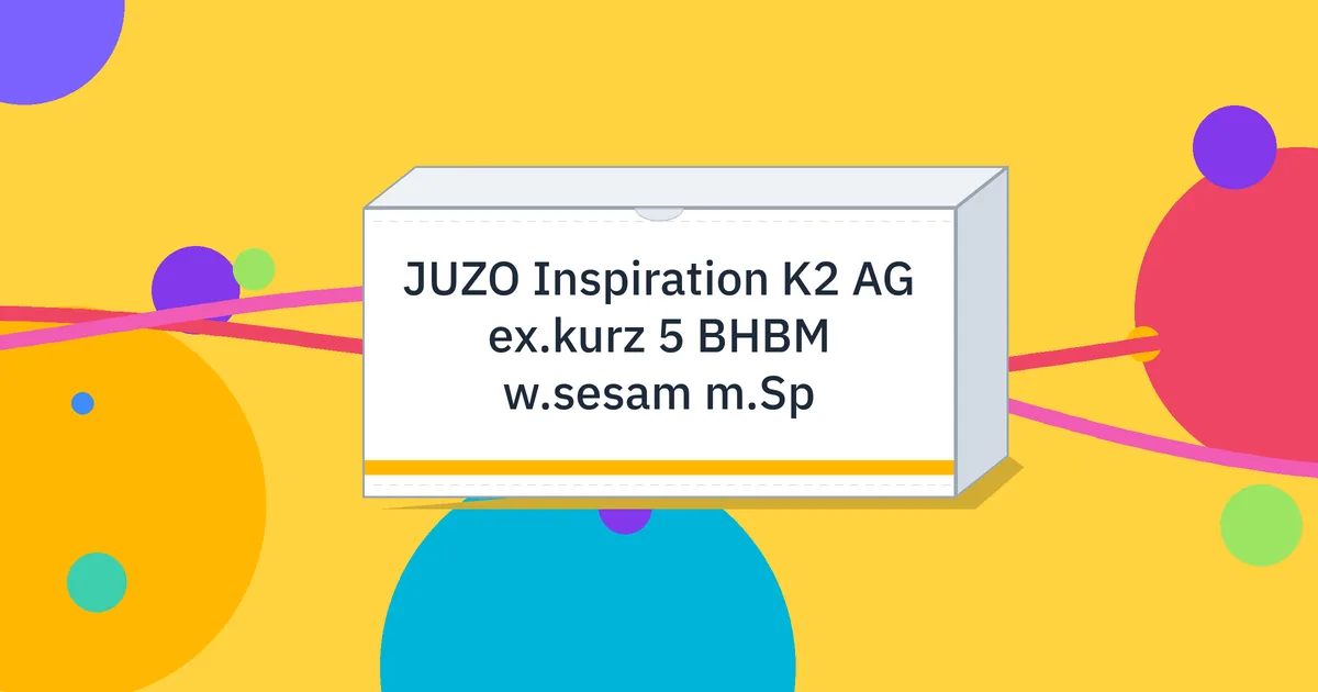 Symbolbild: Packung mit der Aufschrift JUZO Inspiration K2 AG ex.kurz 5 BHBM w.sesam m.Sp (PZN 14883954) – Verfügbarkeit und Bezug in Apotheken in Frankfurt am Main