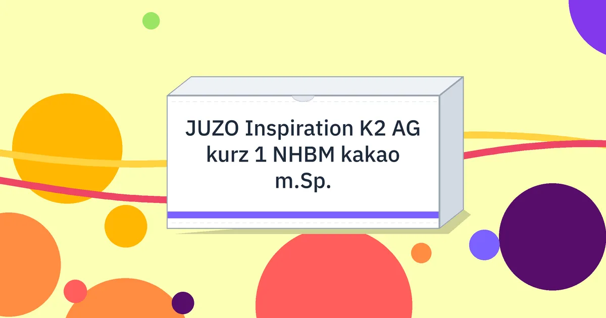Symbolbild: Packung mit der Aufschrift JUZO Inspiration K2 AG kurz 1 NHBM kakao m.Sp. (PZN 14920336) – Verfügbarkeit und Bezug in Apotheken in Frankfurt am Main