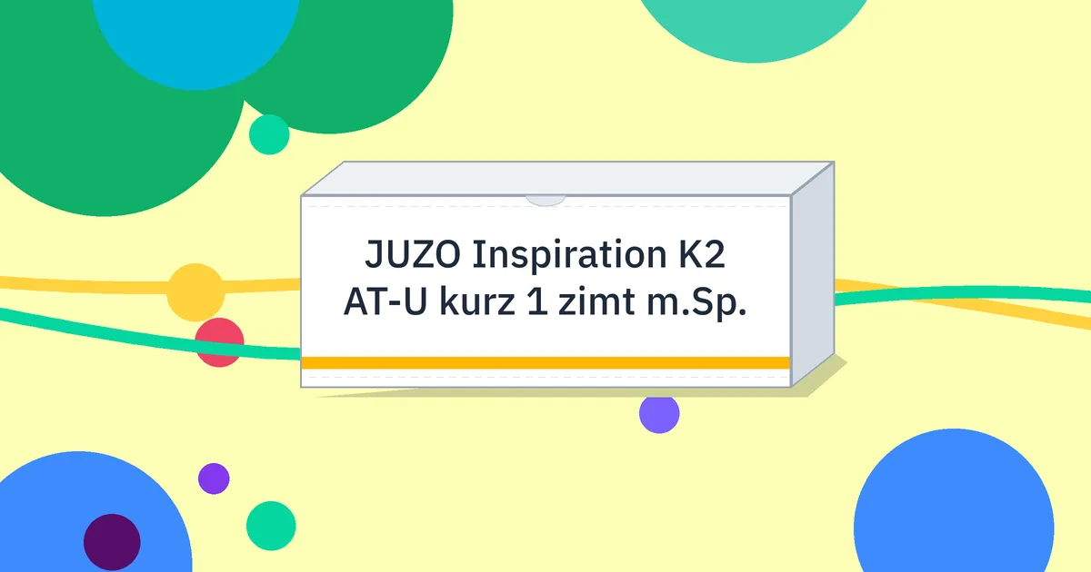 Symbolbild: Packung mit der Aufschrift JUZO Inspiration K2 AT-U kurz 1 zimt m.Sp. (PZN 14928674) – Verfügbarkeit und Bezug in Apotheken in Frankfurt am Main