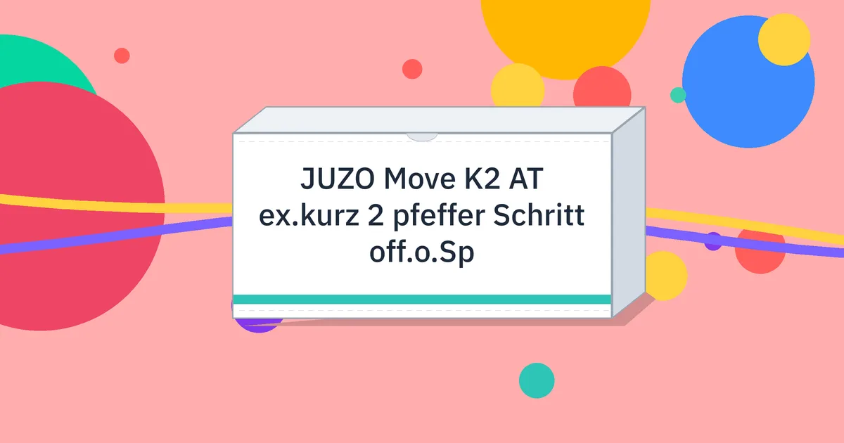 Symbolbild: Packung mit der Aufschrift JUZO Move K2 AT ex.kurz 2 pfeffer Schritt off.o.Sp (PZN 20672635) – Verfügbarkeit und Bezug in Apotheken in Frankfurt am Main