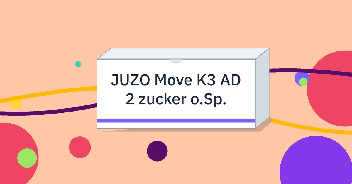 Symbolbild: Packung mit der Aufschrift JUZO Move K3 AD 2 zucker o.Sp. (PZN 18567173) – Verfügbarkeit und Bezug in Apotheken in Frankfurt am Main
