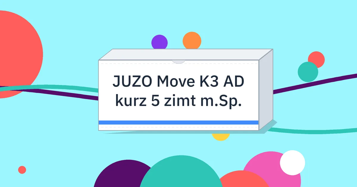 Symbolbild: Packung mit der Aufschrift JUZO Move K3 AD kurz 5 zimt m.Sp. (PZN 18567931) – Verfügbarkeit und Bezug in Apotheken in Frankfurt am Main