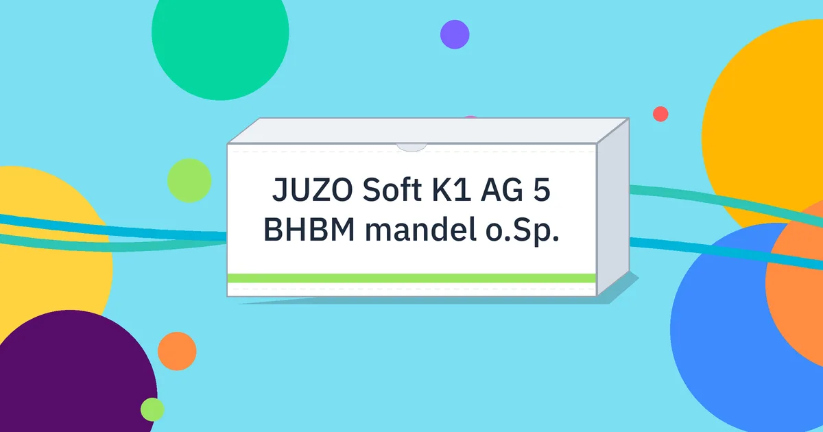 Symbolbild: Packung mit der Aufschrift JUZO Soft K1 AG 5 BHBM mandel o.Sp. (PZN 14857170) – Verfügbarkeit und Bezug in Apotheken in Frankfurt am Main