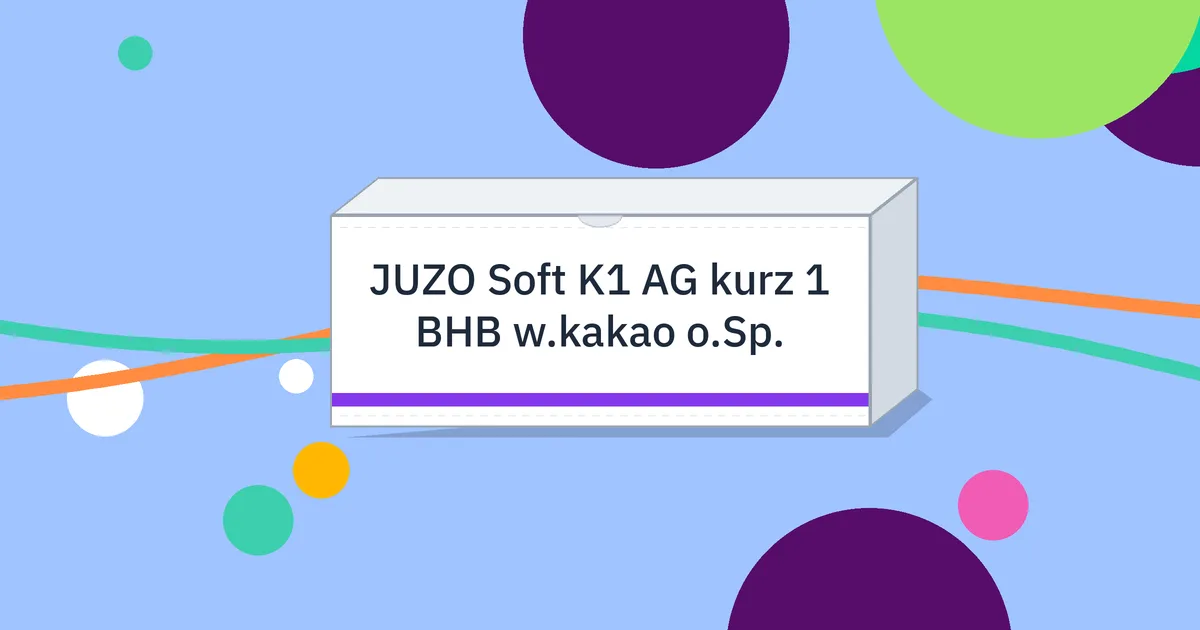Symbolbild: Packung mit der Aufschrift JUZO Soft K1 AG kurz 1 BHB w.kakao o.Sp. (PZN 14839060) – Verfügbarkeit und Bezug in Apotheken in Frankfurt am Main