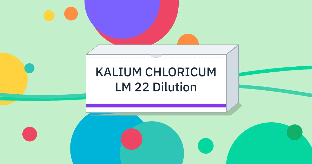 Symbolbild: Packung mit der Aufschrift KALIUM CHLORICUM LM 22 Dilution (PZN 12918855) – Verfügbarkeit und Bezug in Apotheken in Frankfurt am Main