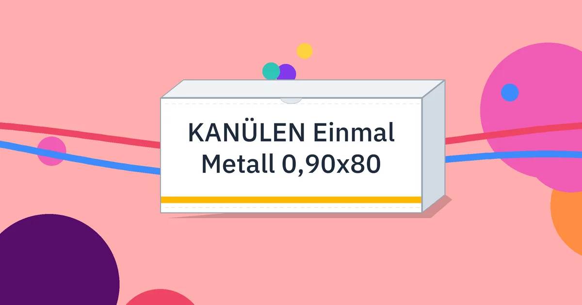 Symbolbild: Packung mit der Aufschrift KANÜLEN Einmal Metall 0,90x80 (PZN 01964912) – Verfügbarkeit und Bezug in Apotheken in Frankfurt am Main