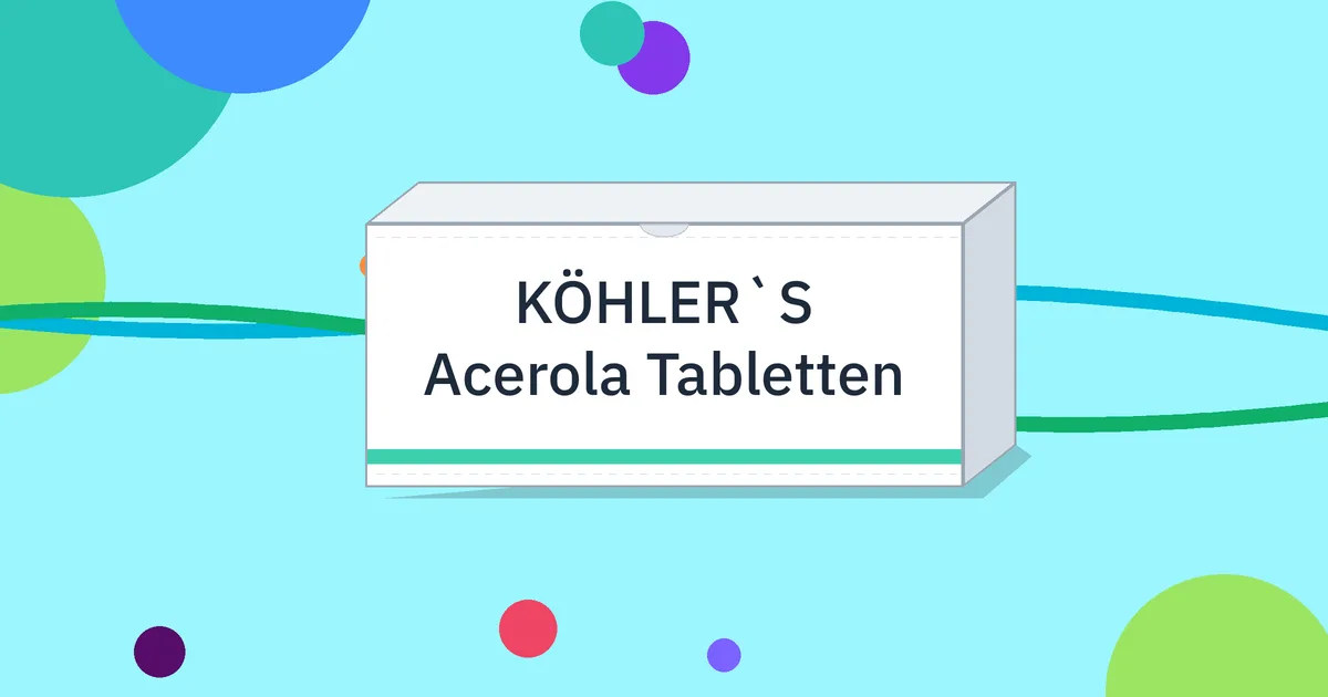 Symbolbild: Packung mit der Aufschrift KÖHLER`S Acerola Tabletten (PZN 11102985) – Verfügbarkeit und Bezug in Apotheken in Frankfurt am Main