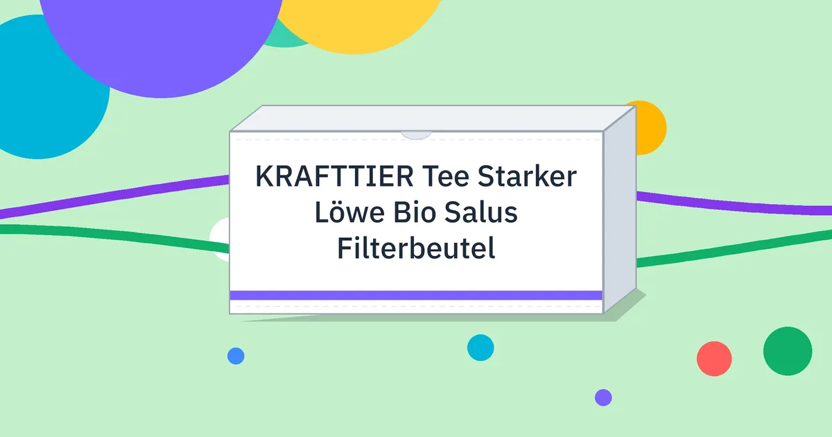 Symbolbild: Packung mit der Aufschrift KRAFTTIER Tee Starker Löwe Bio Salus Filterbeutel (PZN 19351110) – Verfügbarkeit und Bezug in Apotheken in Frankfurt am Main