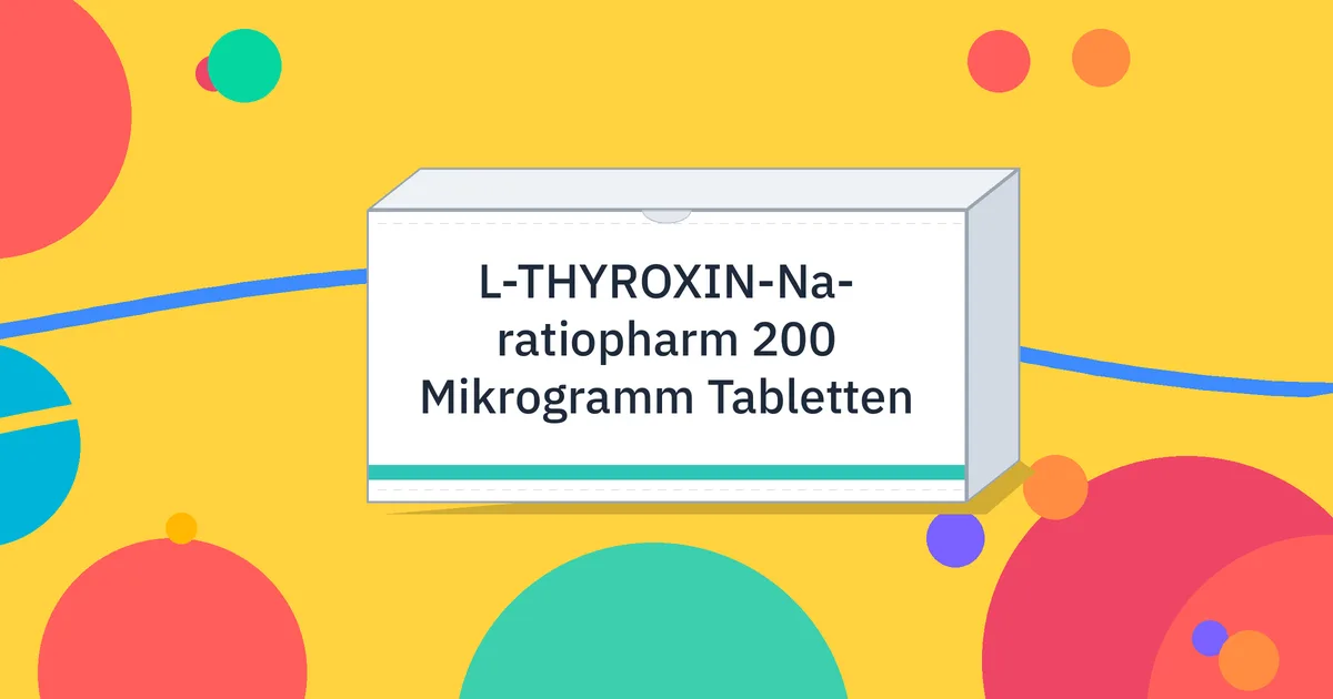 Symbolbild: Packung mit der Aufschrift L-THYROXIN-Na-ratiopharm 200 Mikrogramm Tabletten (PZN 10089805) – Verfügbarkeit und Bezug in Apotheken in Frankfurt am Main
