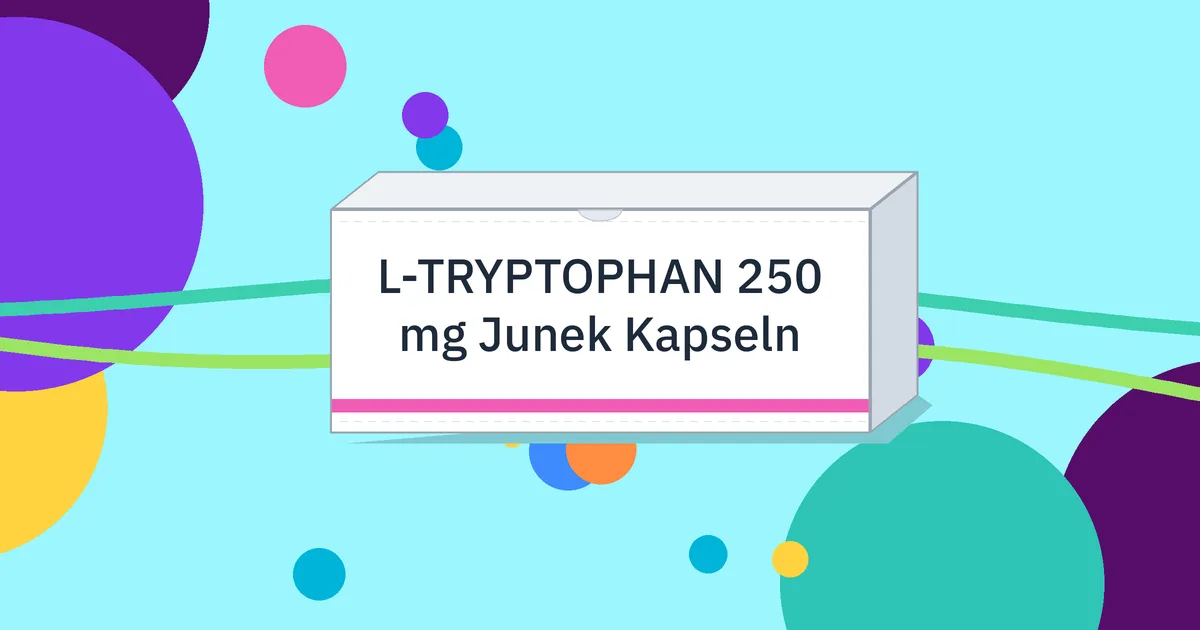Symbolbild: Packung mit der Aufschrift L-TRYPTOPHAN 250 mg Junek Kapseln (PZN 00983304) – Verfügbarkeit und Bezug in Apotheken in Frankfurt am Main