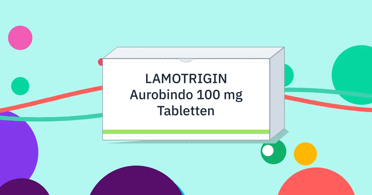 Symbolbild: Packung mit der Aufschrift LAMOTRIGIN Aurobindo 100 mg Tabletten (PZN 07713312) – Verfügbarkeit und Bezug in Apotheken in Frankfurt am Main