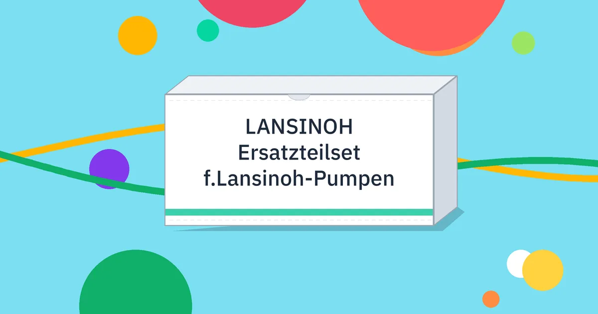 Symbolbild: Packung mit der Aufschrift LANSINOH Ersatzteilset f.Lansinoh-Pumpen (PZN 19096043) – Verfügbarkeit und Bezug in Apotheken in Frankfurt am Main