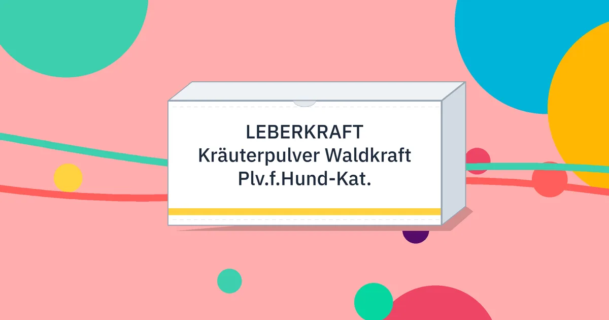 Symbolbild: Packung mit der Aufschrift LEBERKRAFT Kräuterpulver Waldkraft Plv.f.Hund-Kat. (PZN 20637372) – Verfügbarkeit und Bezug in Apotheken in Frankfurt am Main
