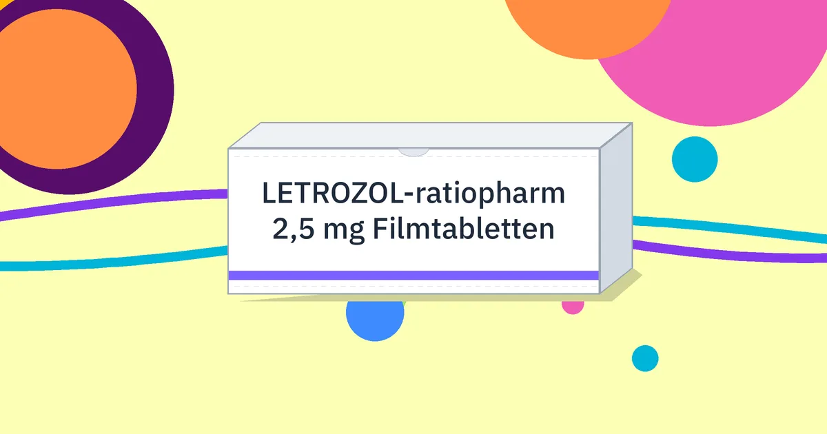 Symbolbild: Packung mit der Aufschrift LETROZOL-ratiopharm 2,5 mg Filmtabletten (PZN 07747251) – Verfügbarkeit und Bezug in Apotheken in Frankfurt am Main