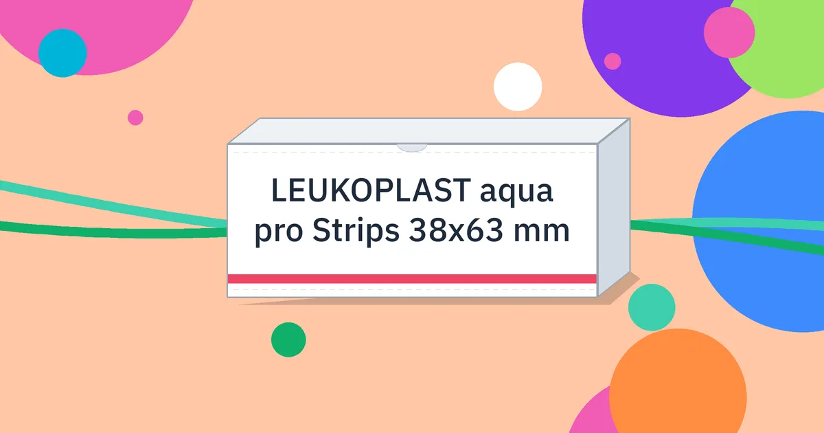 Symbolbild: Packung mit der Aufschrift LEUKOPLAST aqua pro Strips 38x63 mm (PZN 14219937) – Verfügbarkeit und Bezug in Apotheken in Frankfurt am Main