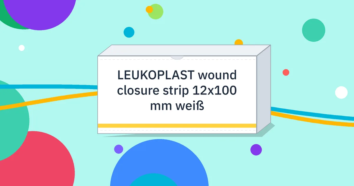 Symbolbild: Packung mit der Aufschrift LEUKOPLAST wound closure strip 12x100 mm weiß (PZN 17875694) – Verfügbarkeit und Bezug in Apotheken in Frankfurt am Main