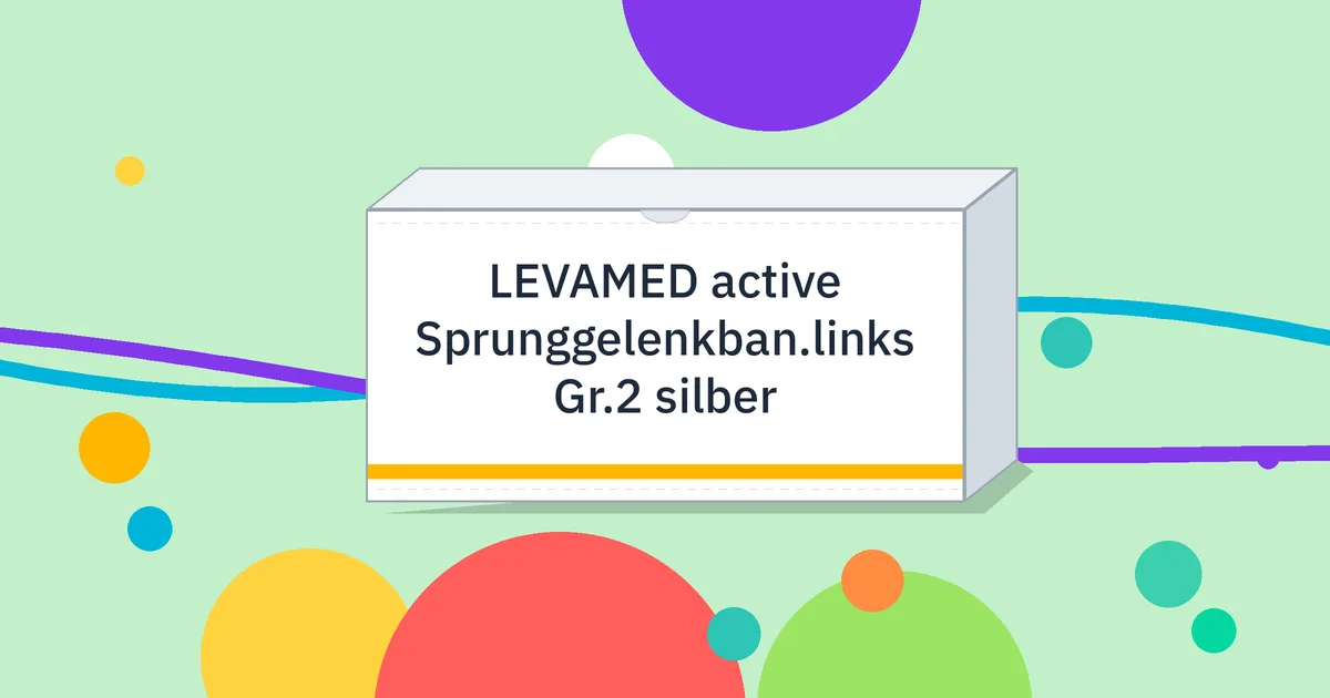 Symbolbild: Packung mit der Aufschrift LEVAMED active Sprunggelenkban.links Gr.2 silber (PZN 19170710) – Verfügbarkeit und Bezug in Apotheken in Frankfurt am Main