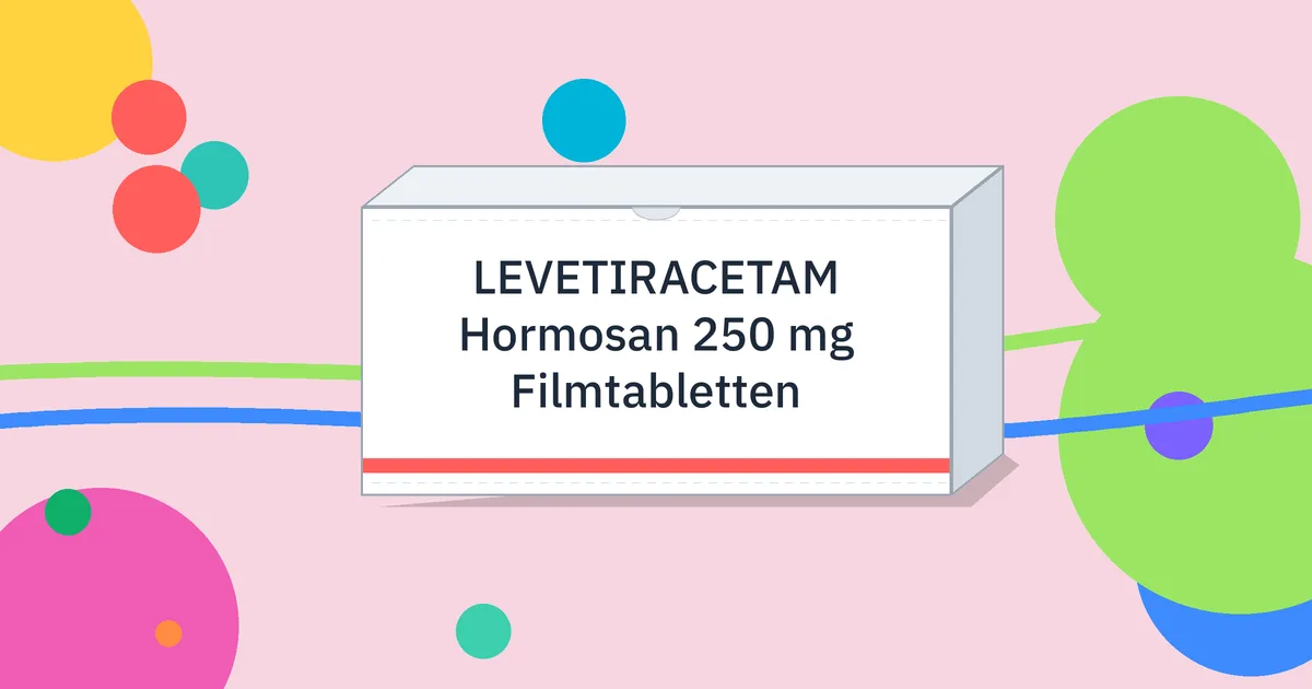 Symbolbild: Packung mit der Aufschrift LEVETIRACETAM Hormosan 250 mg Filmtabletten (PZN 09234082) – Verfügbarkeit und Bezug in Apotheken in Frankfurt am Main