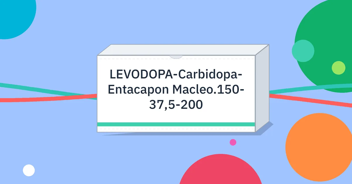Symbolbild: Packung mit der Aufschrift LEVODOPA-Carbidopa-Entacapon Macleo.150-37,5-200 (PZN 18327173) – Verfügbarkeit und Bezug in Apotheken in Frankfurt am Main