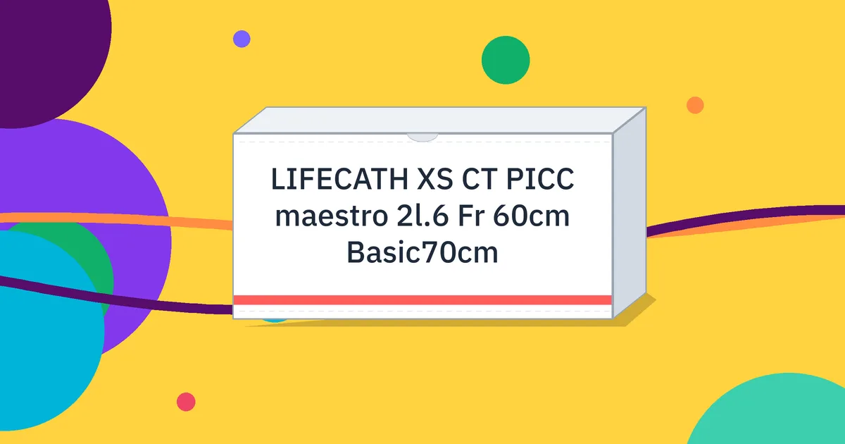 Symbolbild: Packung mit der Aufschrift LIFECATH XS CT PICC maestro 2l.6 Fr 60cm Basic70cm (PZN 19127944) – Verfügbarkeit und Bezug in Apotheken in Frankfurt am Main