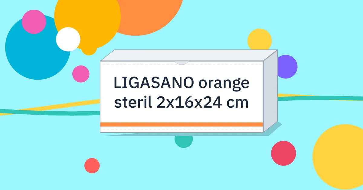 Symbolbild: Packung mit der Aufschrift LIGASANO orange steril 2x16x24 cm (PZN 20171560) – Verfügbarkeit und Bezug in Apotheken in Frankfurt am Main