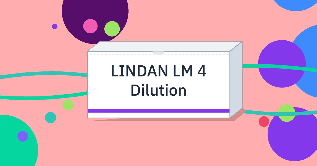Symbolbild: Packung mit der Aufschrift LINDAN LM 4 Dilution (PZN 13529541) – Verfügbarkeit und Bezug in Apotheken in Frankfurt am Main