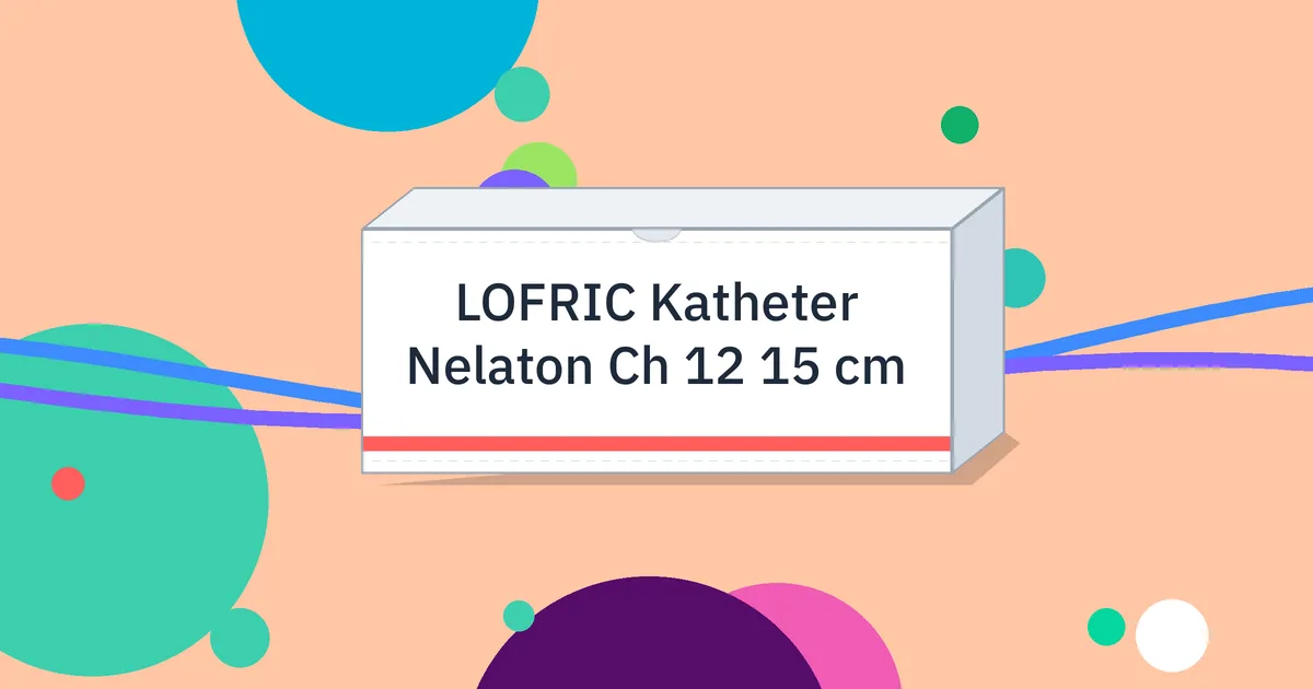 Symbolbild: Packung mit der Aufschrift LOFRIC Katheter Nelaton Ch 12 15 cm (PZN 16668800) – Verfügbarkeit und Bezug in Apotheken in Frankfurt am Main