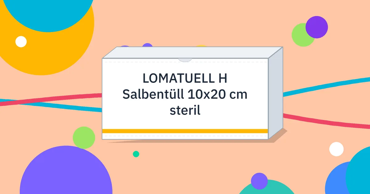 Symbolbild: Packung mit der Aufschrift LOMATUELL H Salbentüll 10x20 cm steril (PZN 01908279) – Verfügbarkeit und Bezug in Apotheken in Frankfurt am Main