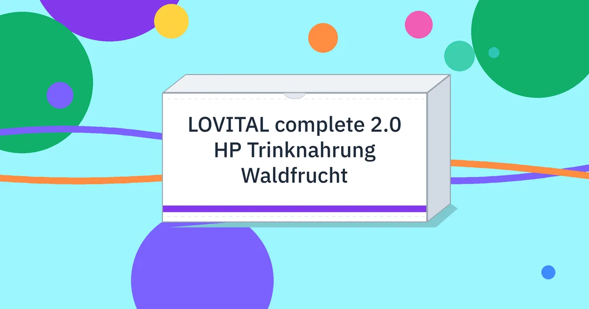 Symbolbild: Packung mit der Aufschrift LOVITAL complete 2.0 HP Trinknahrung Waldfrucht (PZN 17308469) – Verfügbarkeit und Bezug in Apotheken in Frankfurt am Main
