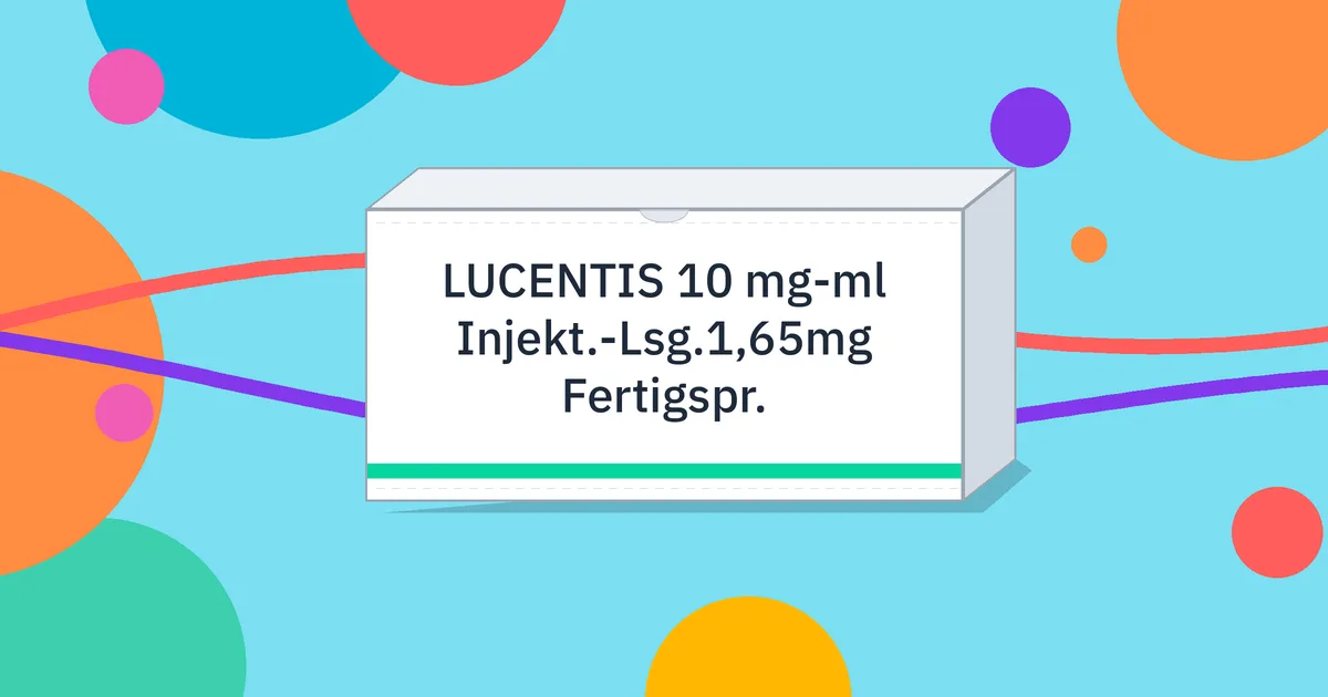 Symbolbild: Packung mit der Aufschrift LUCENTIS 10 mg-ml Injekt.-Lsg.1,65mg Fertigspr. (PZN 17490988) – Verfügbarkeit und Bezug in Apotheken in Frankfurt am Main