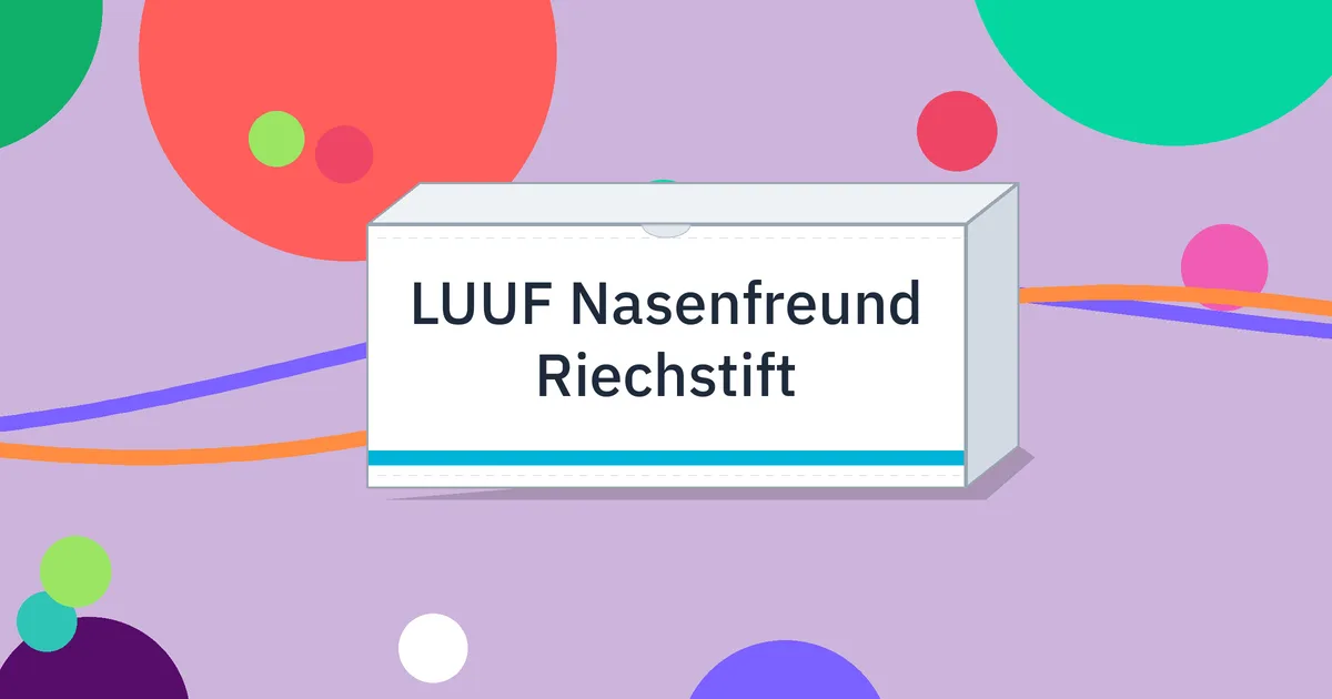 Symbolbild: Packung mit der Aufschrift LUUF Nasenfreund Riechstift (PZN 18398003) – Verfügbarkeit und Bezug in Apotheken in Frankfurt am Main