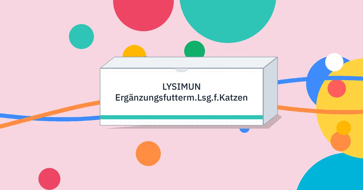 Symbolbild: Packung mit der Aufschrift LYSIMUN Ergänzungsfutterm.Lsg.f.Katzen (PZN 10983222) – Verfügbarkeit und Bezug in Apotheken in Frankfurt am Main