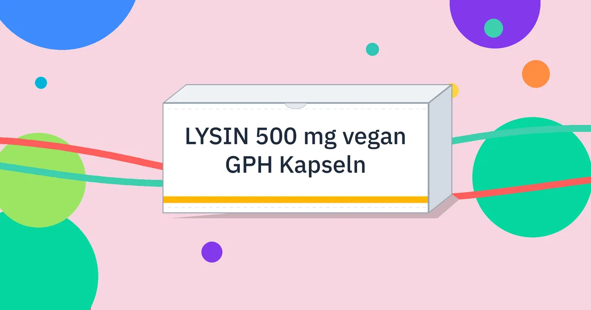 Symbolbild: Packung mit der Aufschrift LYSIN 500 mg vegan GPH Kapseln (PZN 16362018) – Verfügbarkeit und Bezug in Apotheken in Frankfurt am Main