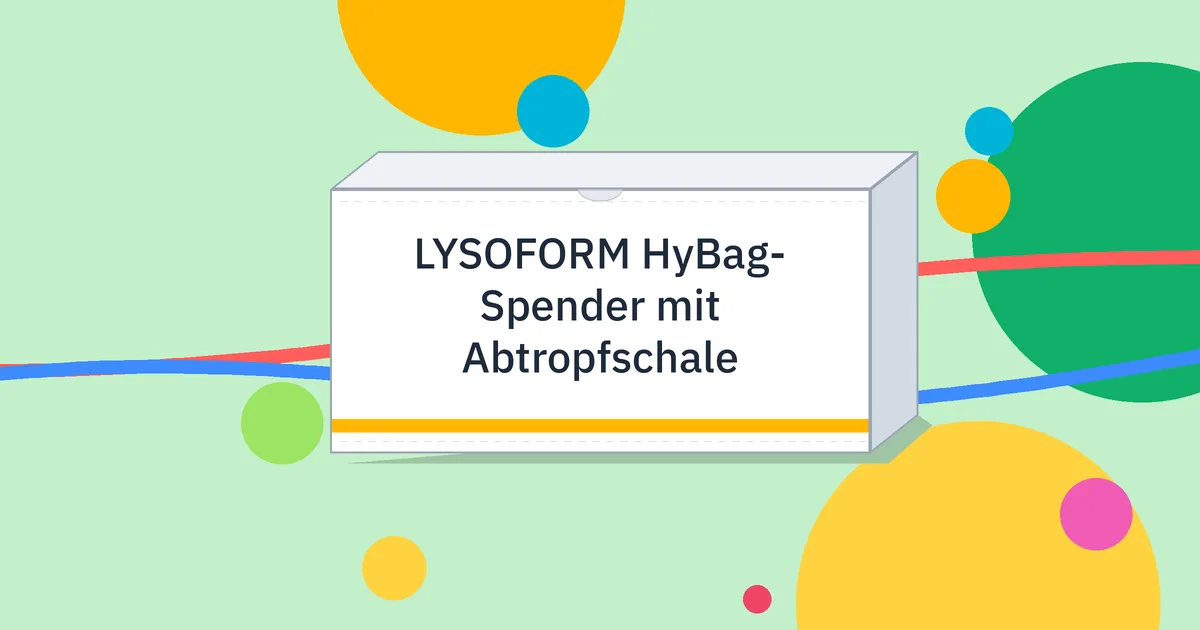 Symbolbild: Packung mit der Aufschrift LYSOFORM HyBag-Spender mit Abtropfschale (PZN 18249409) – Verfügbarkeit und Bezug in Apotheken in Frankfurt am Main