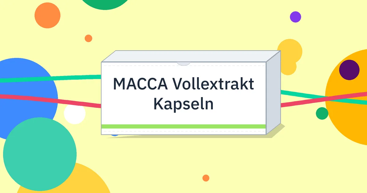 Symbolbild: Packung mit der Aufschrift MACCA Vollextrakt Kapseln (PZN 08822948) – Verfügbarkeit und Bezug in Apotheken in Frankfurt am Main