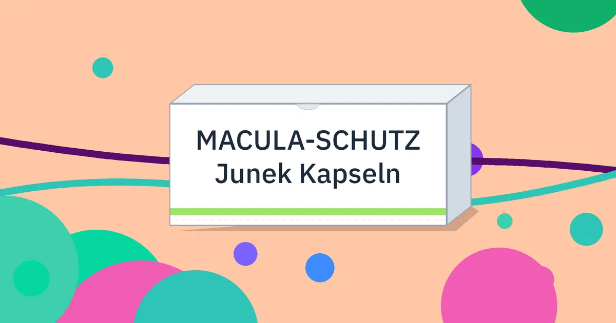 Symbolbild: Packung mit der Aufschrift MACULA-SCHUTZ Junek Kapseln (PZN 05529194) – Verfügbarkeit und Bezug in Apotheken in Frankfurt am Main