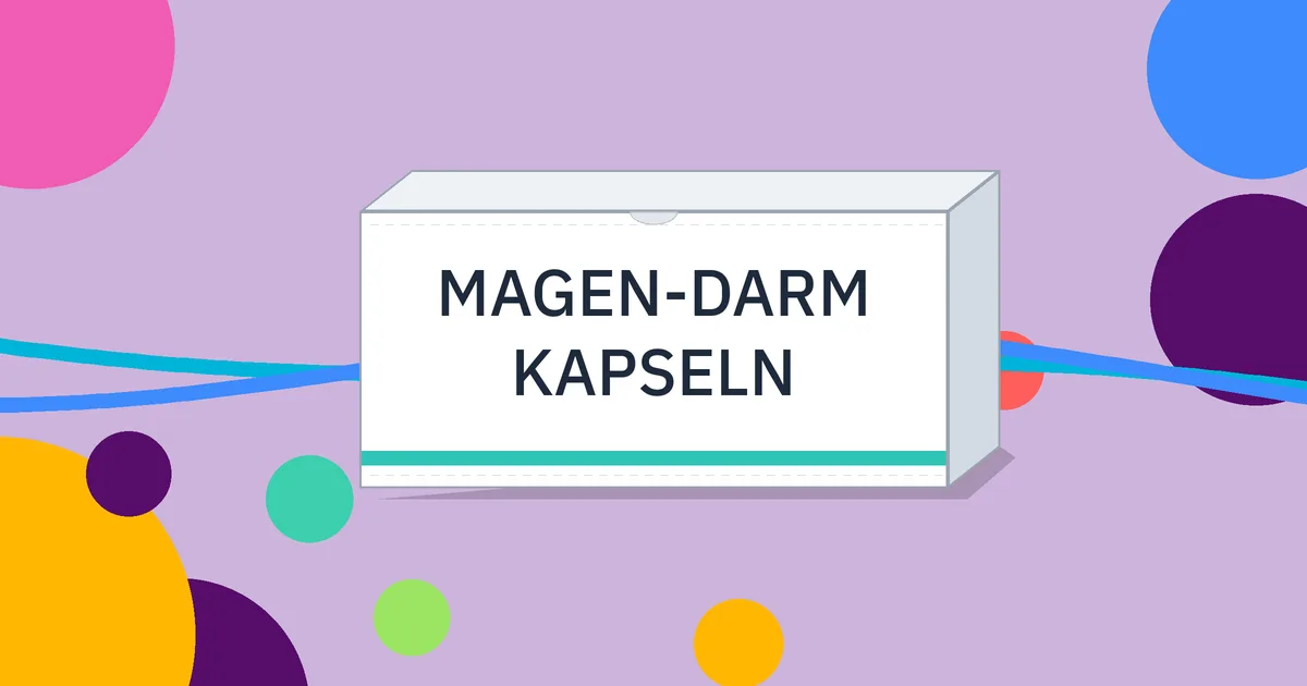 Symbolbild: Packung mit der Aufschrift MAGEN-DARM KAPSELN (PZN 07553417) – Verfügbarkeit und Bezug in Apotheken in Frankfurt am Main