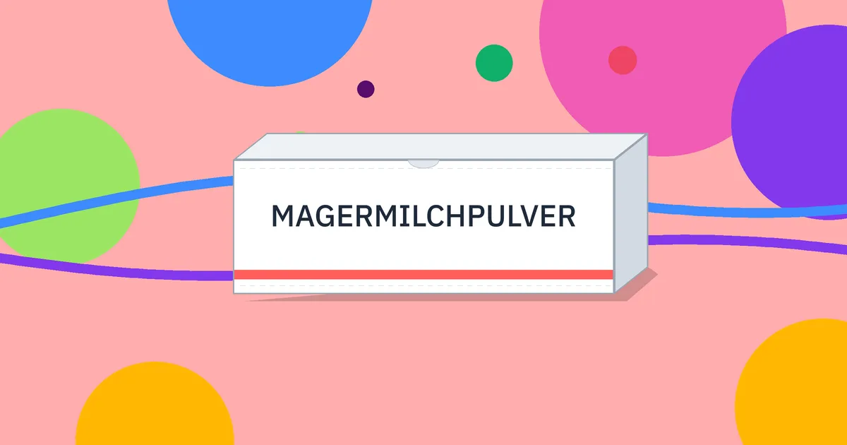 Symbolbild: Packung mit der Aufschrift MAGERMILCHPULVER (PZN 11731439) – Verfügbarkeit und Bezug in Apotheken in Frankfurt am Main