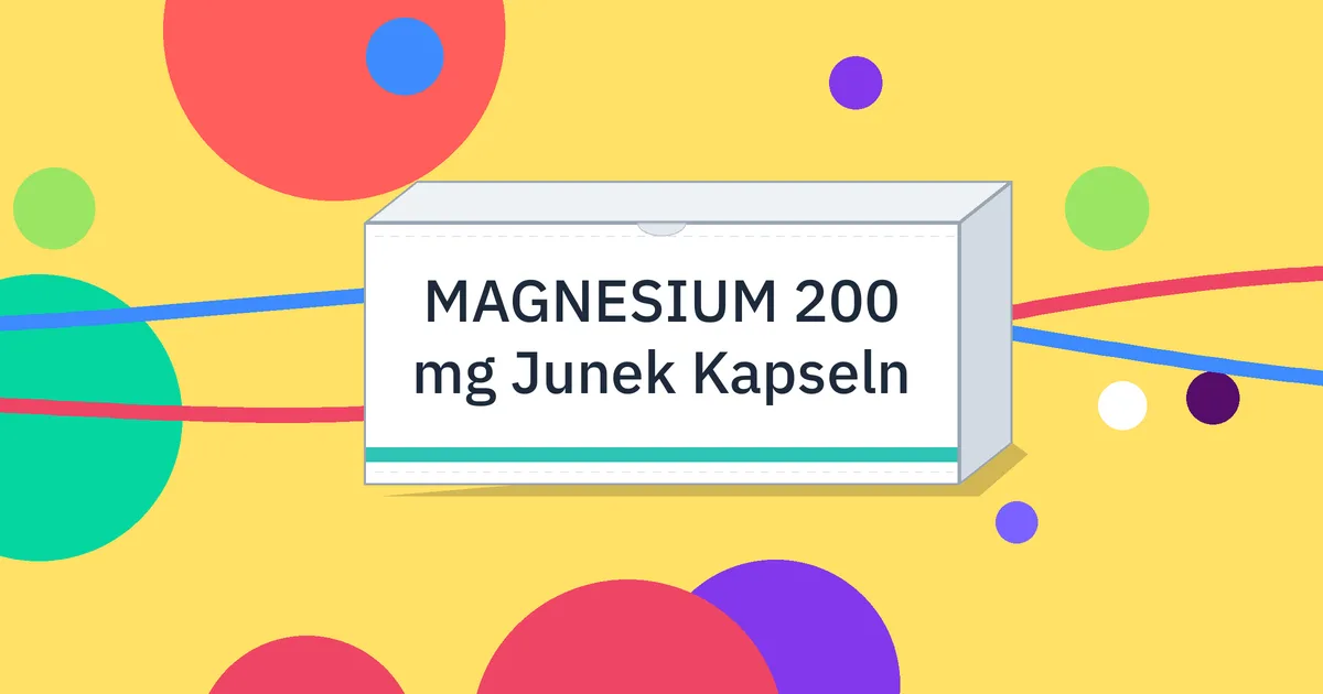 Symbolbild: Packung mit der Aufschrift MAGNESIUM 200 mg Junek Kapseln (PZN 11146899) – Verfügbarkeit und Bezug in Apotheken in Frankfurt am Main