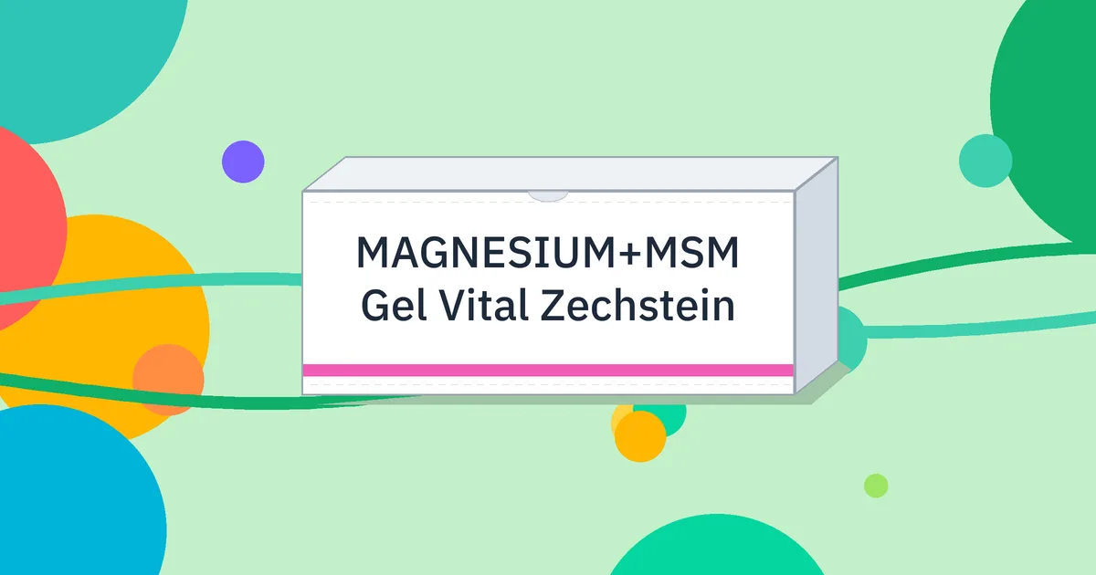 Symbolbild: Packung mit der Aufschrift MAGNESIUM+MSM Gel Vital Zechstein (PZN 14371869) – Verfügbarkeit und Bezug in Apotheken in Frankfurt am Main